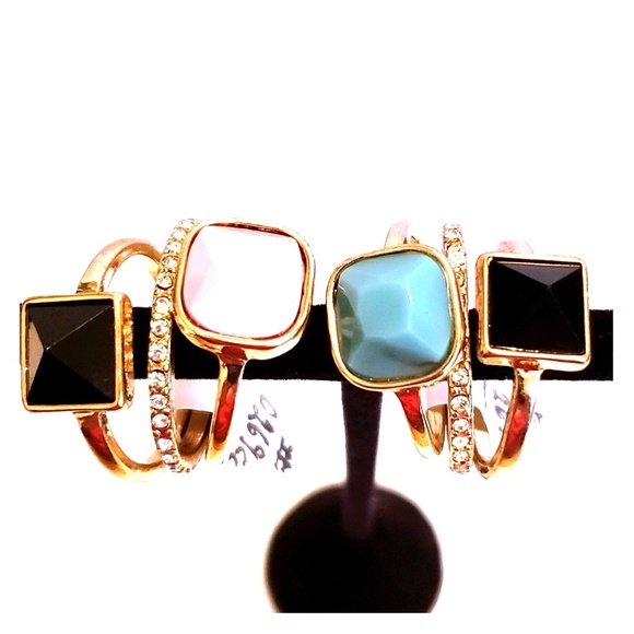 Charming Charlie | Jewelry | Set Of Three Rings Choose Pink Or Blue ...